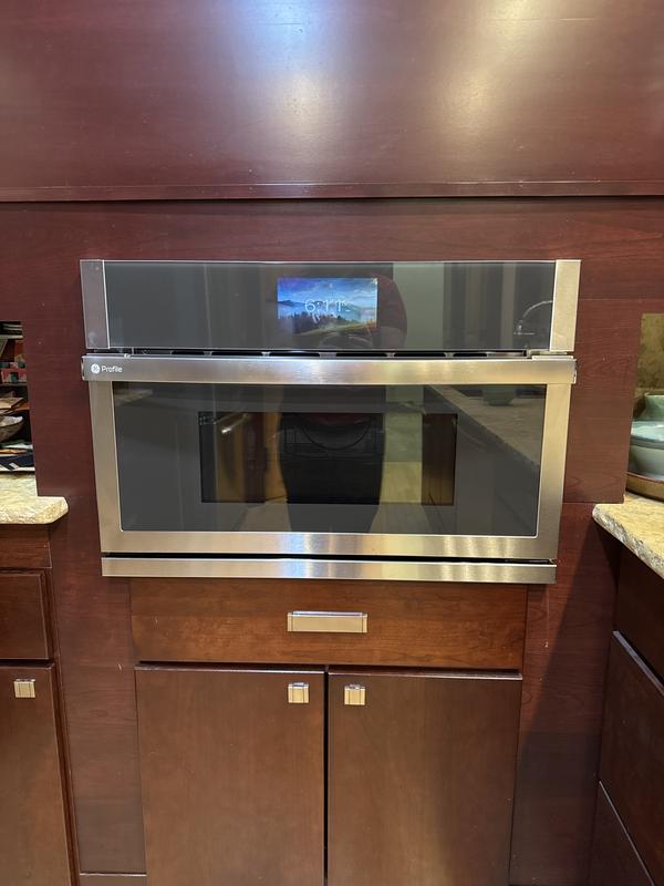 GE Profile 1.7-cu ft 975-Watt 20.1-in Air Fry Built-In Microwave with ...