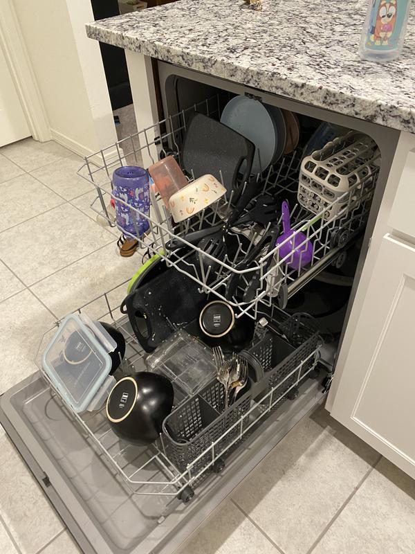 GE Dry Boost 24-in Front Control Built-In Dishwasher (Black) ENERGY ...
