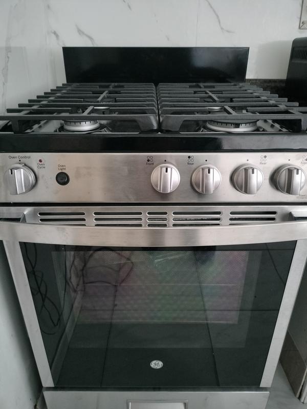 GE 24-in 4 Burners 2.9-cu ft Freestanding Natural Gas Range (Stainless ...