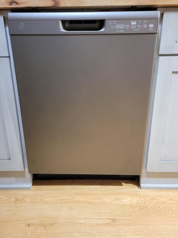 GE Dry Boost 24-in Front Control Built-In Dishwasher (Stainless Steel ...