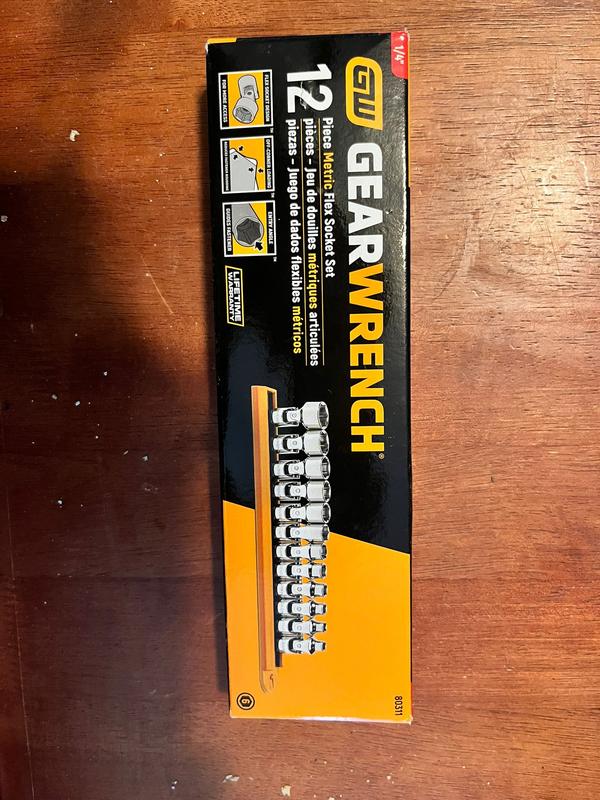 12 Pc. 1 4 Drive 6 Point Flex Metric Socket Set
