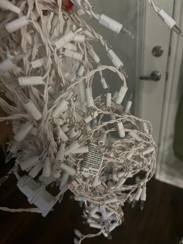 GE 300-Count ConstantON Clear Mini Incandescent Icicle Christmas Lights ...