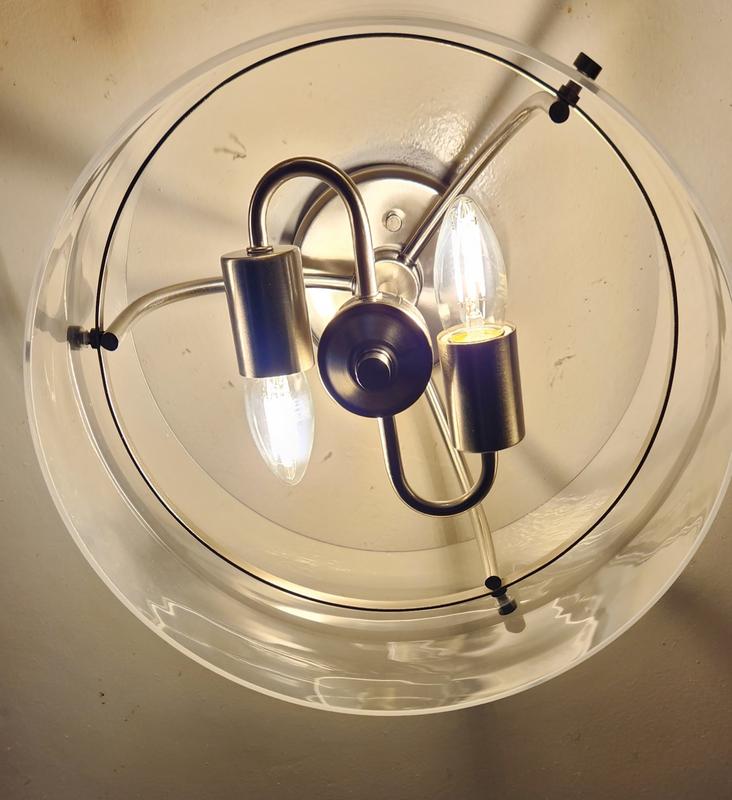 GE Brushed Nickel Modern/Contemporary Clear Glass Cylinder LED Mini ...