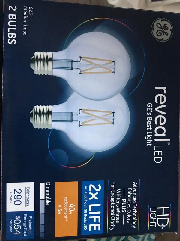 GE 40 -Watt EQ G25 Color-enhancing Medium base (E-26) Dimmable LED ...