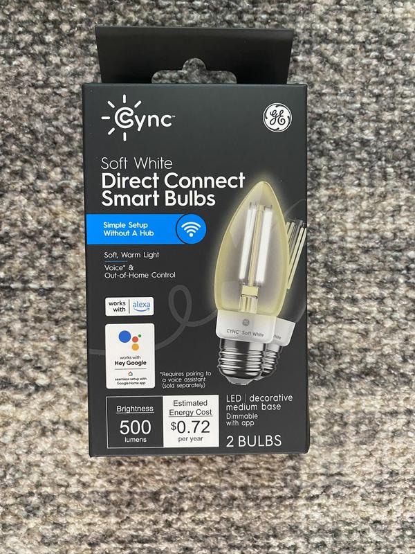 GE Cync 60-Watt EQ B11 Soft White Medium Base (e-26) Dimmable Smart LED ...