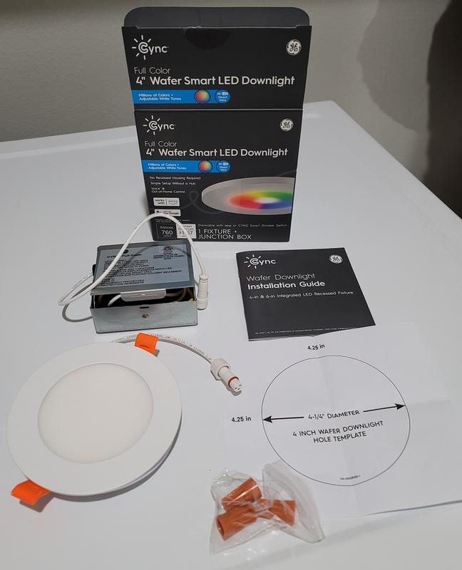 GE Cync Wafer Smart Compatible Bluetooth Compatibility White 4-in 760 ...
