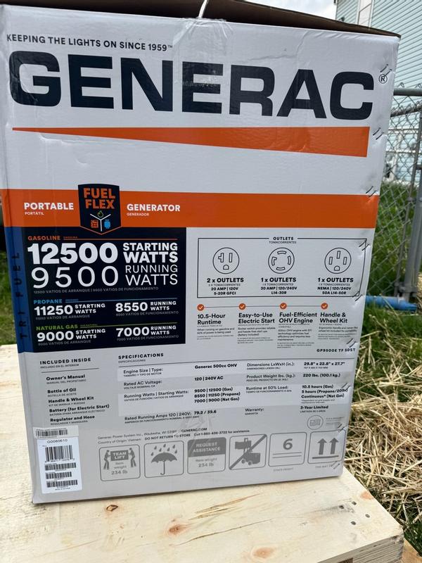 Generac 10,000/8,500-Watt Gasoline Powered XT8500EfI-OL Portable ...