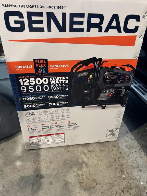 Generac 49 State 12500 / 9500 -Watt Tri fuel Portable Generator in the ...
