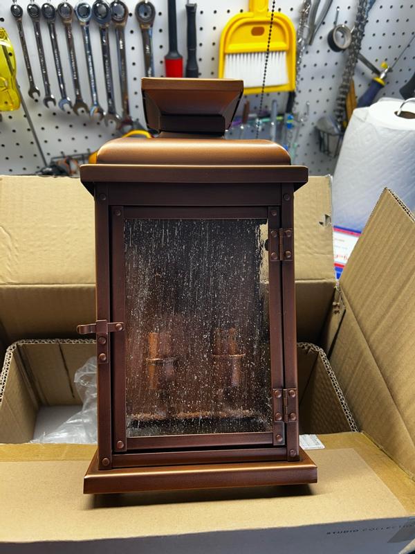 Generation Lighting Pediment 2-Light 12.5-in H Dark Weathered Zinc LED ...