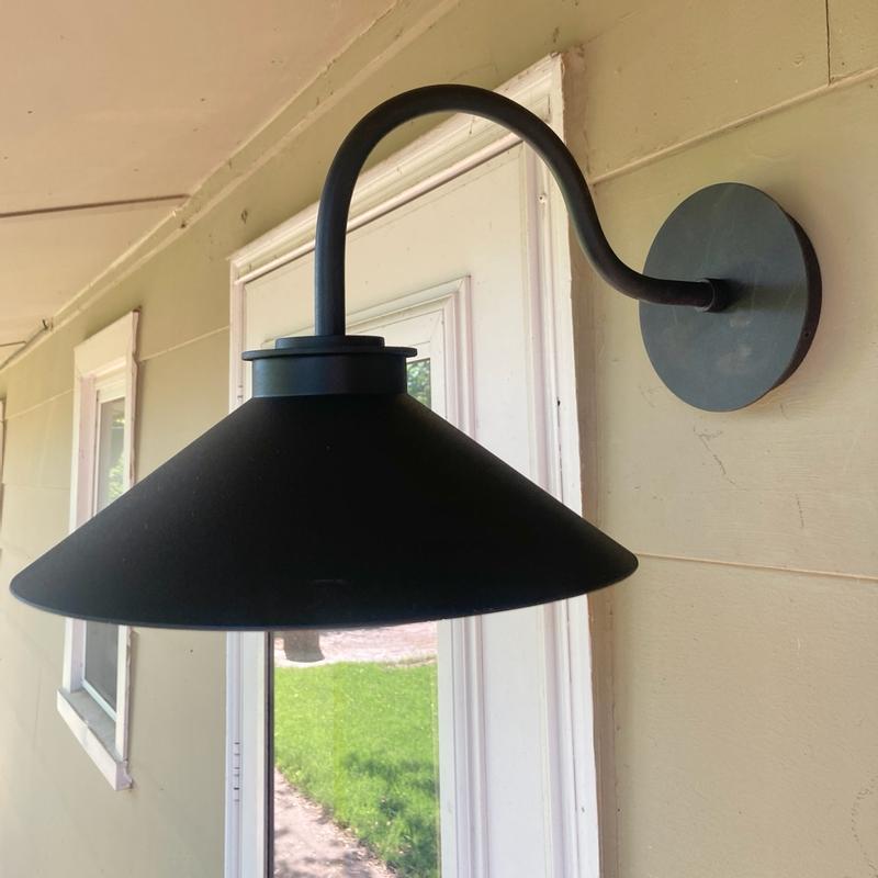 Generation Lighting Modern Barn Light 10.5-in H Black Hardwired Dark ...