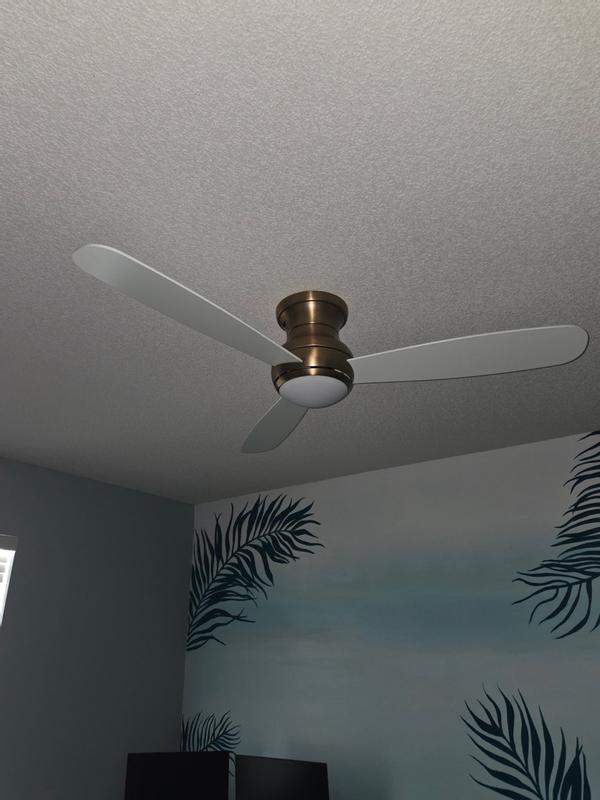 Generation Lighting Orbis 52 Hugger LED 52-in Satin Brass with Matte ...