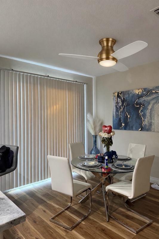 Generation Lighting Orbis 52 Hugger LED 52-in Satin Brass with Matte ...