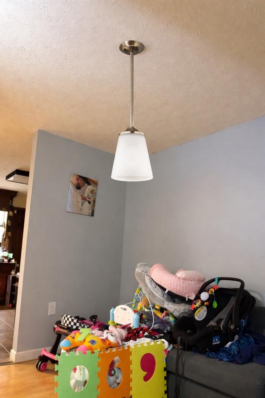 Generation Lighting Hanford Bronze Transitional Etched Glass Cone Mini ...