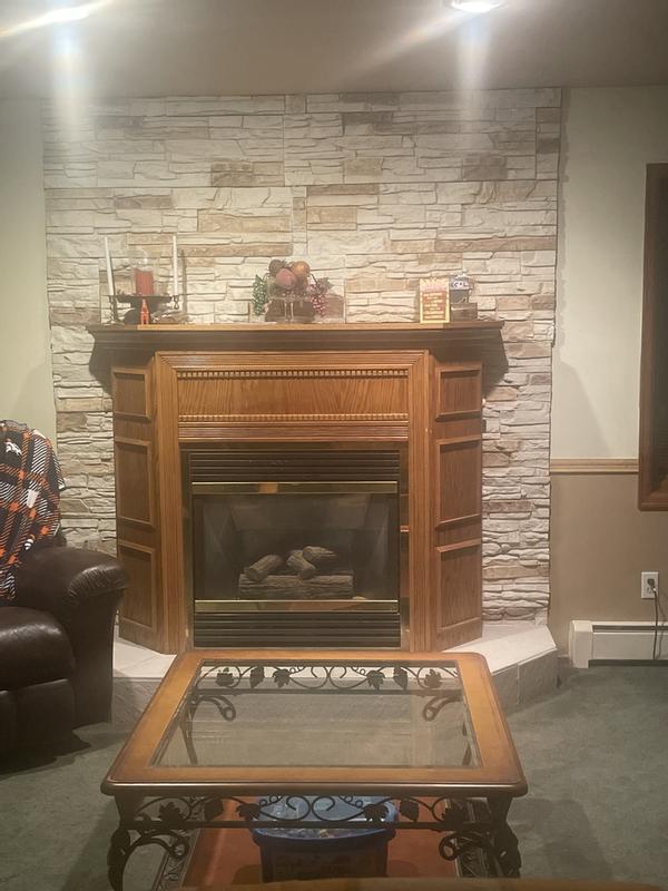 GenStone Stacked Stone Ledger 3.5-lin ft Vanilla Bean Faux Stone Veneer ...