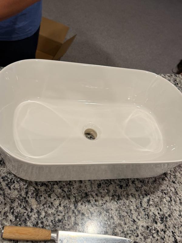 Gerber Cymira Fire Clay 22.16-in Vessel Oval Transitional White ...