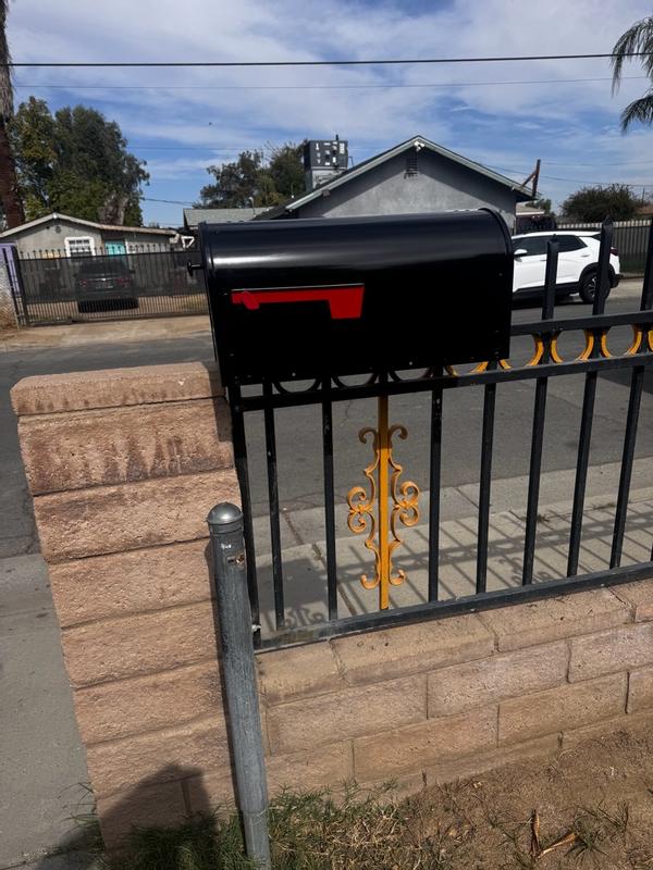 Architectural Mailboxes Post Mount Black Metal Large Mailbox OM160BAM ...