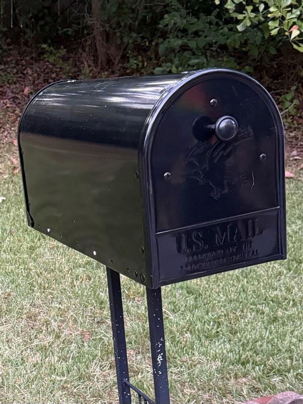 Architectural Mailboxes Post Mount Black Metal Large Mailbox OM160BAM ...