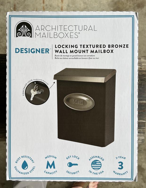 Architectural Mailboxes Wall Mount Bronze Metal Standard Lockable ...
