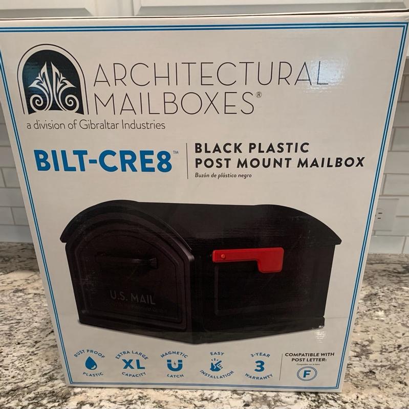 Architectural Mailboxes Post Mount Black Plastic Extra Large Mailbox ...