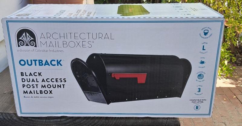 Architectural Mailboxes Post Mount Black Metal Large Mailbox OM160BAM ...