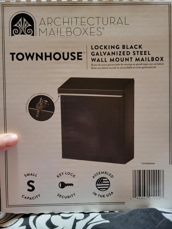 Architectural Mailboxes Wall Mount Black Metal Small Lockable Mailbox ...