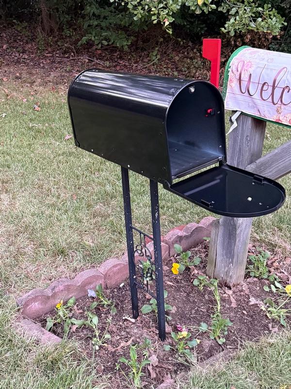 Architectural Mailboxes Post Mount Black Metal Large Mailbox OM160BAM ...