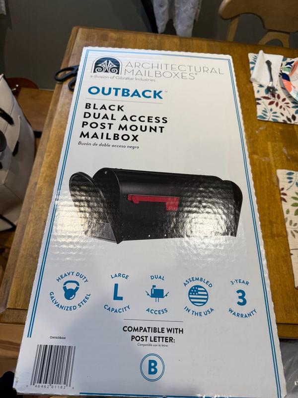Architectural Mailboxes Post Mount Black Metal Large Mailbox OM160BAM ...