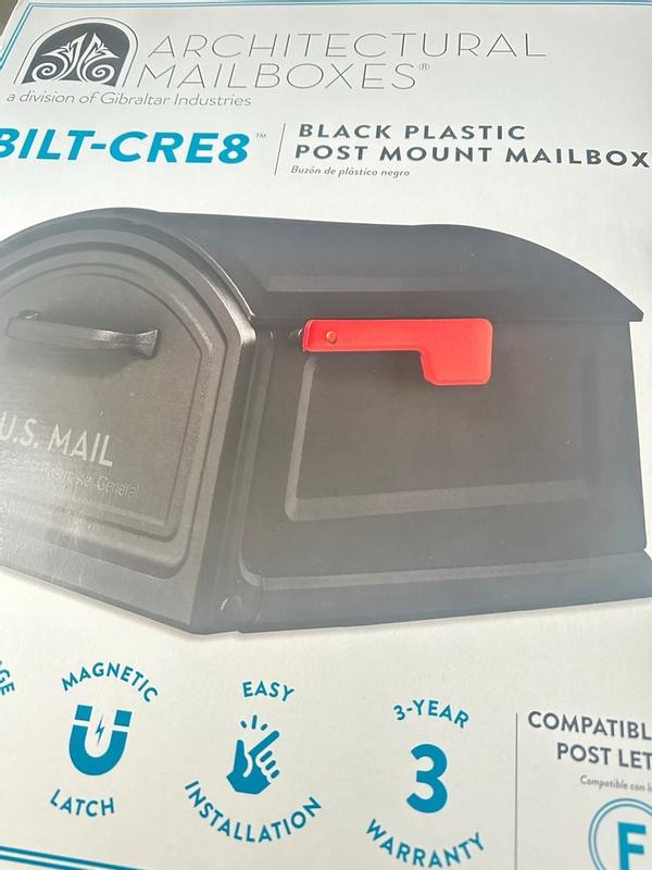 Architectural Mailboxes Post Mount Black Plastic Extra Large Mailbox ...