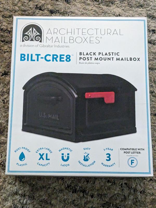 Architectural Mailboxes Post Mount Black Plastic Extra Large Mailbox ...