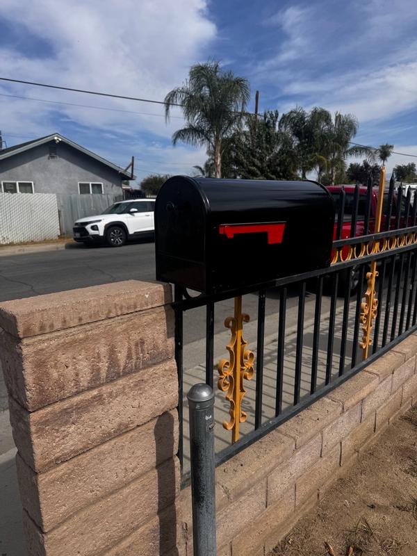 Architectural Mailboxes Post Mount Black Metal Large Mailbox OM160BAM ...