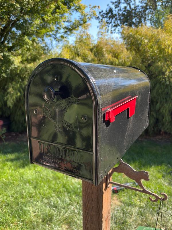 Architectural Mailboxes Post Mount Black Metal Large Mailbox OM160BAM ...
