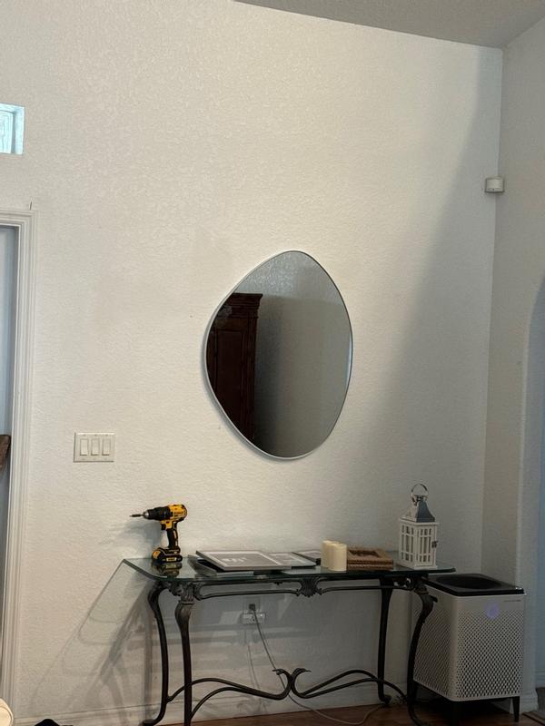 Glass Warehouse 28-in W x 36-in H Irregular White Framed Wall Mirror in ...