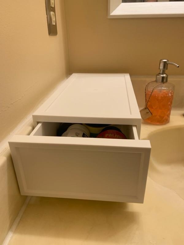 Astage White Stackable Polypropylene Storage Drawer 7.2-in H x 14.15-in ...