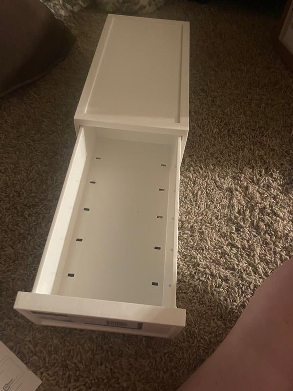 Astage White Stackable Polypropylene Storage Drawer 9.57-in H x 14.15 ...