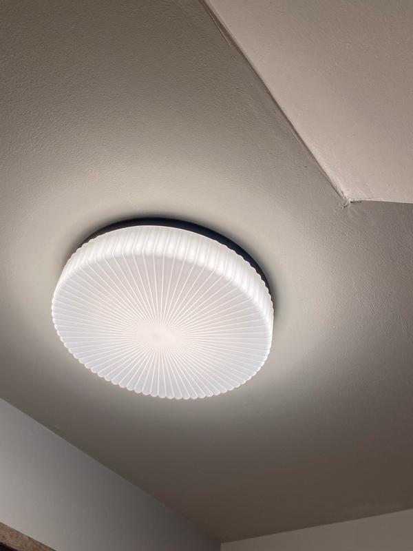 Globe Electric 15-in Matte Black Indoor 1 -Light Flush Mount Light with ...
