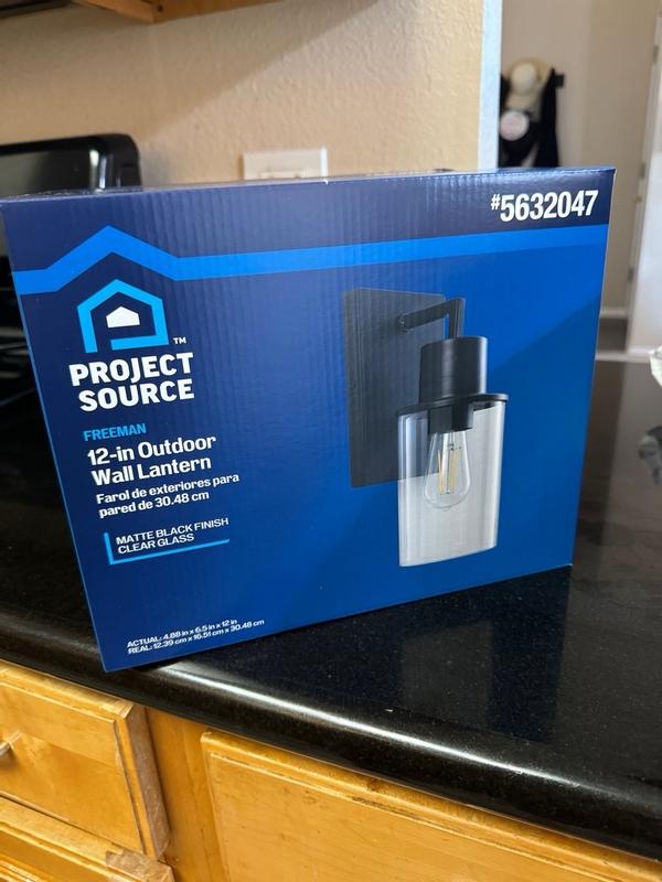 Project Source Freeman 1-Light 12-in H Matte Black LED Outdoor Wall ...