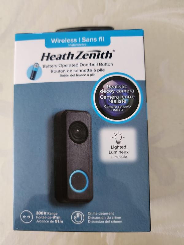 Heath Zenith Wireless Lighted Black Doorbell Button ((Batteries ...