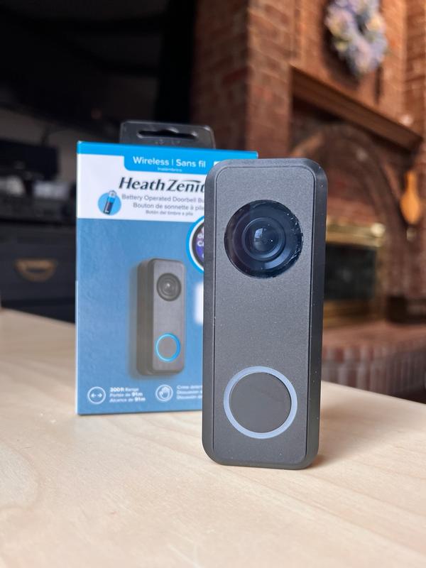Heath Zenith Wireless Lighted Black Doorbell Button ((Batteries ...
