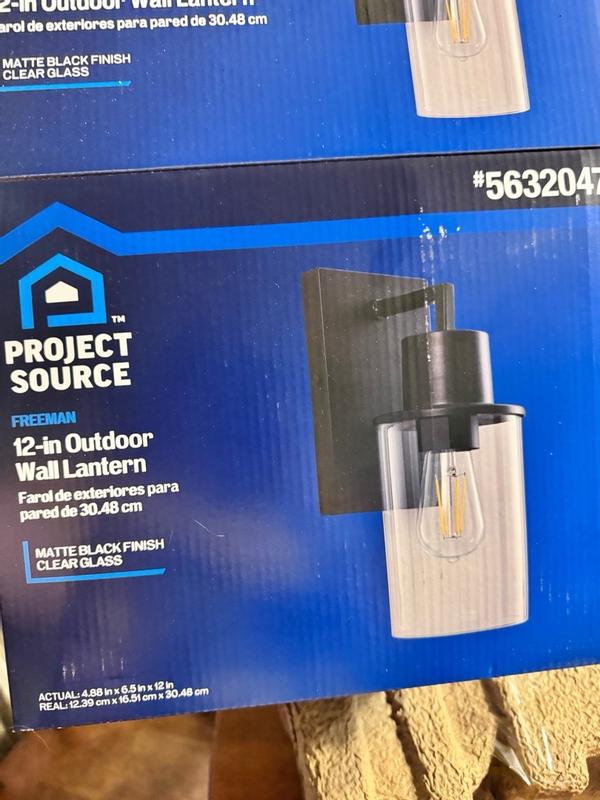 Project Source Freeman 1-Light 12-in H Matte Black LED Outdoor Wall ...