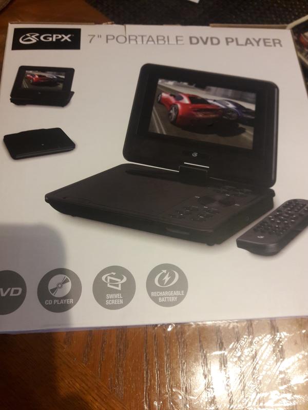 GPX PD701B 7" Portable DVD Player