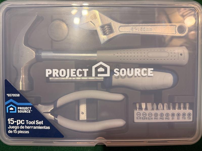 Project Source 15 -Piece Household Tool Set with Hard Case in the ...
