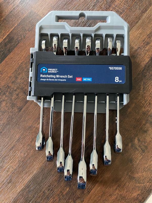 Project Source 8 -Piece Set Metric and standard (SAE) Ratchet Wrench in ...