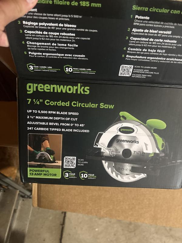 Greenworks 24-volt Max 4-1/2-in Brushless Cordless Circular Saw Kit (1 ...