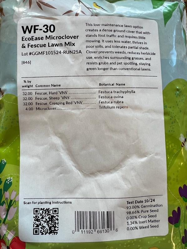 Ferry-Morse Ferry Morse EcoEase Microclover and Fescue Low Maintenance ...