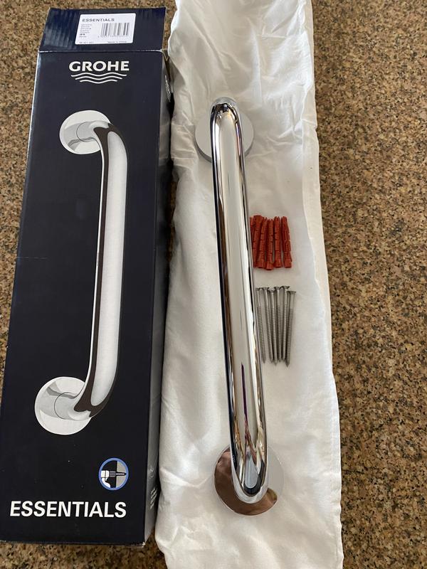 GROHE Essentials 11.625-in Chrome Wall Mount Grab Bar (165-lb Weight ...
