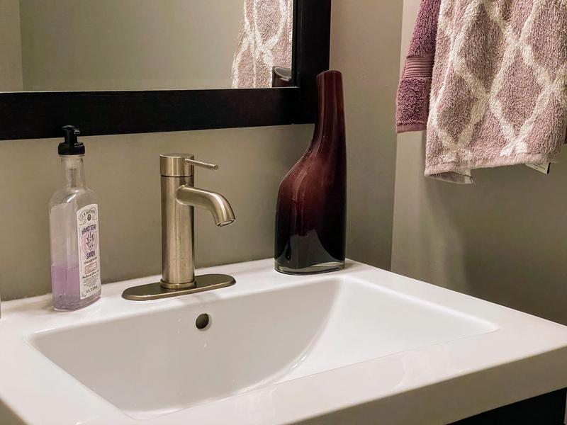 GROHE Essence Brushed Nickel Single Hole 1-Handle WaterSense Bathroom ...