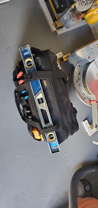 DEWALT Black- Yellow Ballistic Nylon 11.375-in Zippered Tool Bag ...