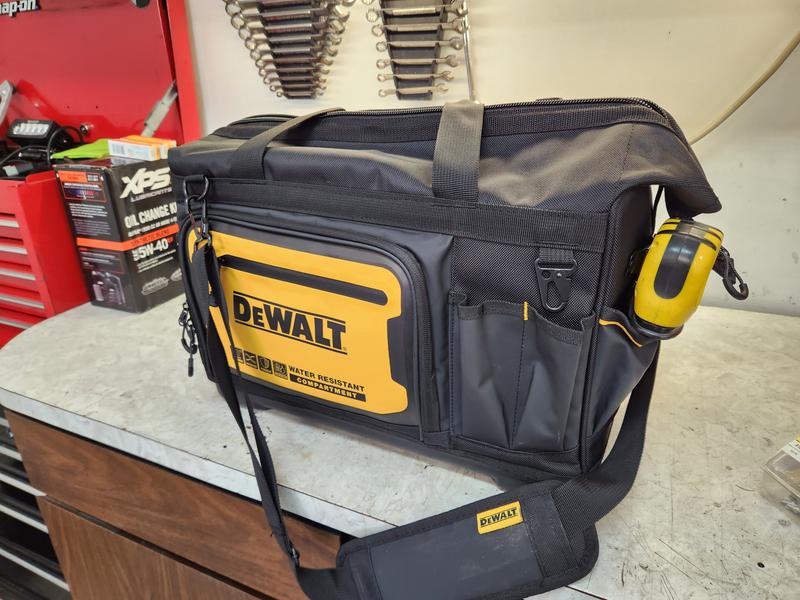 DEWALT Black- Yellow Ballistic Nylon 11.375-in Zippered Tool Bag ...
