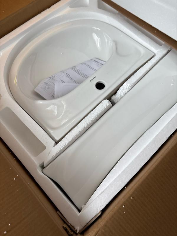 DeerValley Ally Ceramic Traditional White Pedestal Sink Combo ( 20.08 ...