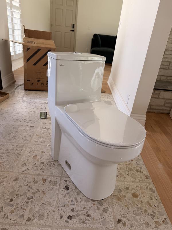 DeerValley Liberty White Round Chair height 12-in Rough-In WaterSense 1 ...